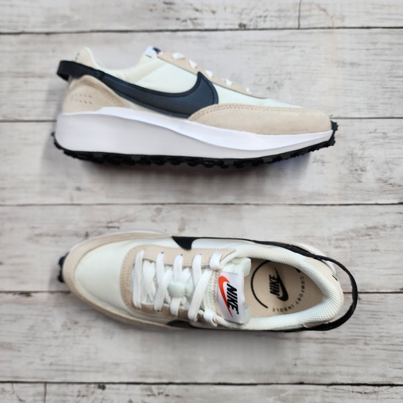 Nike | Shoes | Sz 6 Wmns Nike Waffle Debut Sanddrift Black White Dh9523 ...